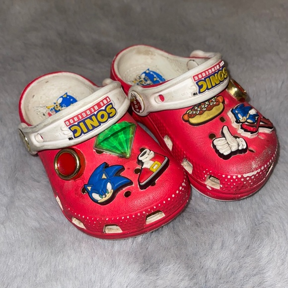 CROCS | Shoes | Sonic The Hedgehog Red Crocs Sz 5 Toddler Water Shoes ...